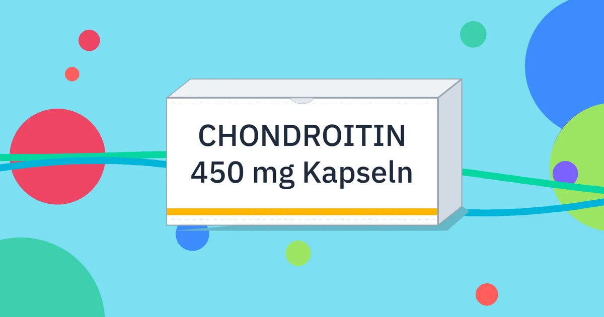 Symbolbild: Packung mit der Aufschrift CHONDROITIN 450 mg Kapseln (PZN 18803797) – Verfügbarkeit und Bezug in Apotheken in Frankfurt am Main