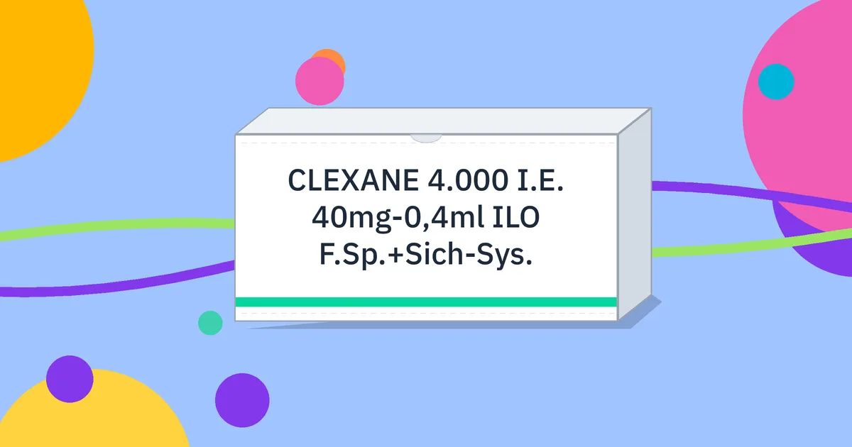 Symbolbild: Packung mit der Aufschrift CLEXANE 4.000 I.E. 40mg-0,4ml ILO F.Sp.+Sich-Sys. (PZN 09326855) – Verfügbarkeit und Bezug in Apotheken in Frankfurt am Main