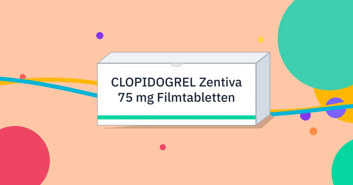 Symbolbild: Packung mit der Aufschrift CLOPIDOGREL Zentiva 75 mg Filmtabletten (PZN 09468093) – Verfügbarkeit und Bezug in Apotheken in Frankfurt am Main
