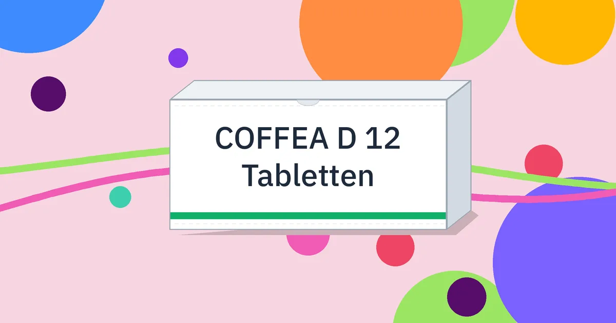 Symbolbild: Packung mit der Aufschrift COFFEA D 12 Tabletten (PZN 02112967) – Verfügbarkeit und Bezug in Apotheken in Frankfurt am Main