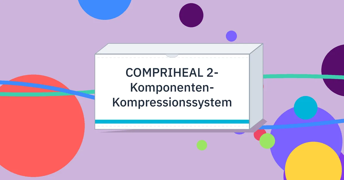 Symbolbild: Packung mit der Aufschrift COMPRIHEAL 2-Komponenten-Kompressionssystem (PZN 18189400) – Verfügbarkeit und Bezug in Apotheken in Frankfurt am Main