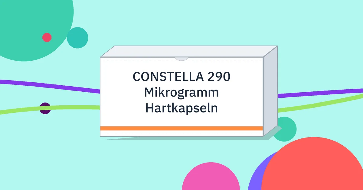 Symbolbild: Packung mit der Aufschrift CONSTELLA 290 Mikrogramm Hartkapseln (PZN 12454427) – Verfügbarkeit und Bezug in Apotheken in Frankfurt am Main