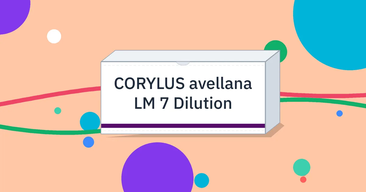Symbolbild: Packung mit der Aufschrift CORYLUS avellana LM 7 Dilution (PZN 13454398) – Verfügbarkeit und Bezug in Apotheken in Frankfurt am Main