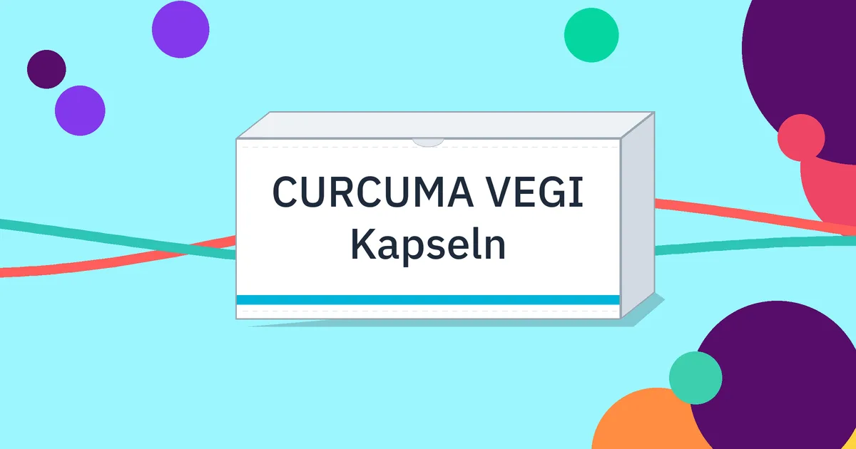 Symbolbild: Packung mit der Aufschrift CURCUMA VEGI Kapseln (PZN 04309622) – Verfügbarkeit und Bezug in Apotheken in Frankfurt am Main