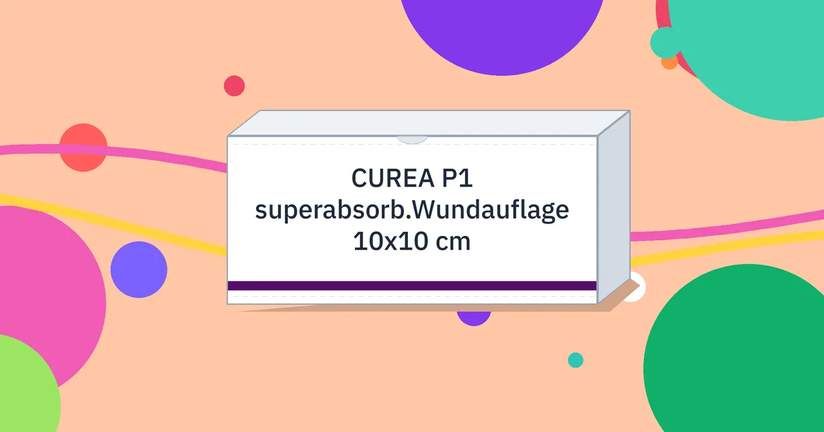 Symbolbild: Packung mit der Aufschrift CUREA P1 superabsorb.Wundauflage 10x10 cm (PZN 16005382) – Verfügbarkeit und Bezug in Apotheken in Frankfurt am Main
