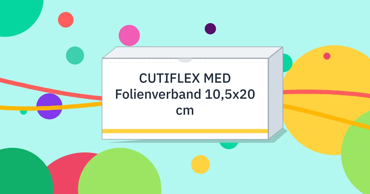Symbolbild: Packung mit der Aufschrift CUTIFLEX MED Folienverband 10,5x20 cm (PZN 17505678) – Verfügbarkeit und Bezug in Apotheken in Frankfurt am Main