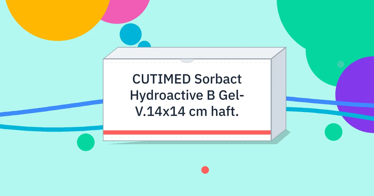Symbolbild: Packung mit der Aufschrift CUTIMED Sorbact Hydroactive B Gel-V.14x14 cm haft. (PZN 15590823) – Verfügbarkeit und Bezug in Apotheken in Frankfurt am Main