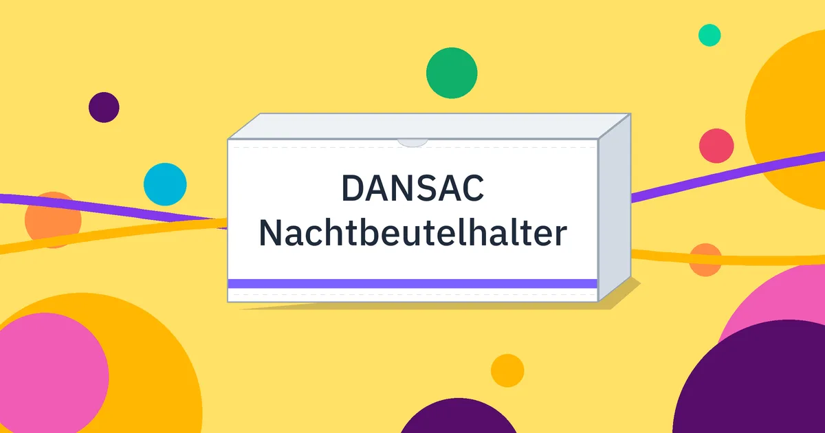 Symbolbild: Packung mit der Aufschrift DANSAC Nachtbeutelhalter (PZN 00839441) – Verfügbarkeit und Bezug in Apotheken in Frankfurt am Main
