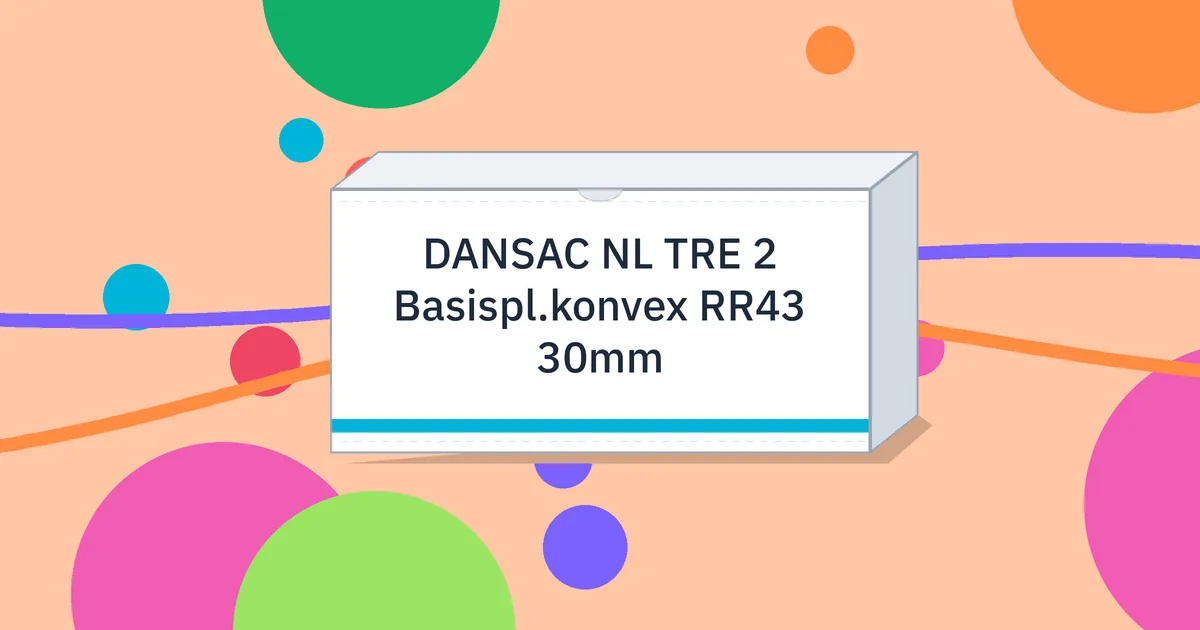 Symbolbild: Packung mit der Aufschrift DANSAC NL TRE 2 Basispl.konvex RR43 30mm (PZN 15302764) – Verfügbarkeit und Bezug in Apotheken in Frankfurt am Main