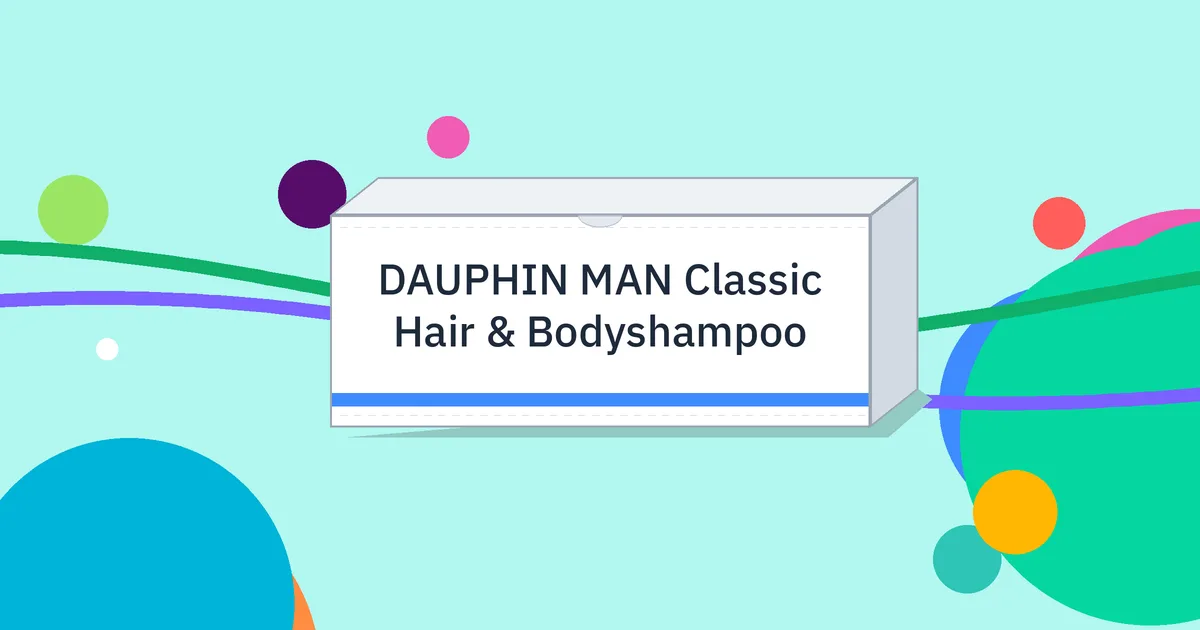 Symbolbild: Packung mit der Aufschrift DAUPHIN MAN Classic Hair & Bodyshampoo (PZN 14335023) – Verfügbarkeit und Bezug in Apotheken in Frankfurt am Main
