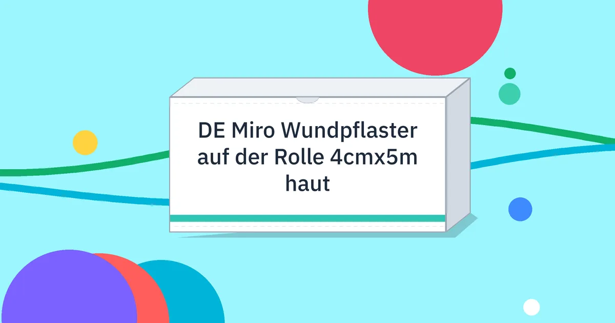 Symbolbild: Packung mit der Aufschrift DE Miro Wundpflaster auf der Rolle 4cmx5m haut (PZN 09747249) – Verfügbarkeit und Bezug in Apotheken in Frankfurt am Main