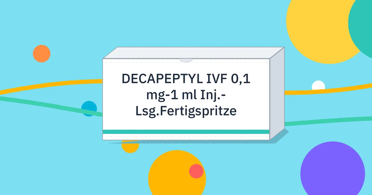 Symbolbild: Packung mit der Aufschrift DECAPEPTYL IVF 0,1 mg-1 ml Inj.-Lsg.Fertigspritze (PZN 06412347) – Verfügbarkeit und Bezug in Apotheken in Frankfurt am Main