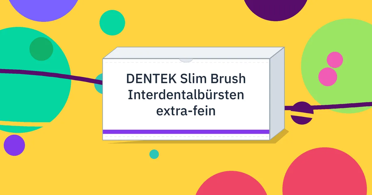 Symbolbild: Packung mit der Aufschrift DENTEK Slim Brush Interdentalbürsten extra-fein (PZN 14354664) – Verfügbarkeit und Bezug in Apotheken in Frankfurt am Main