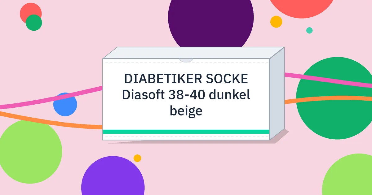 Symbolbild: Packung mit der Aufschrift DIABETIKER SOCKE Diasoft 38-40 dunkel beige (PZN 01824393) – Verfügbarkeit und Bezug in Apotheken in Frankfurt am Main
