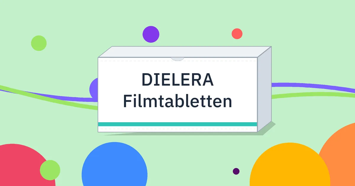 Symbolbild: Packung mit der Aufschrift DIELERA Filmtabletten (PZN 19753446) – Verfügbarkeit und Bezug in Apotheken in Frankfurt am Main