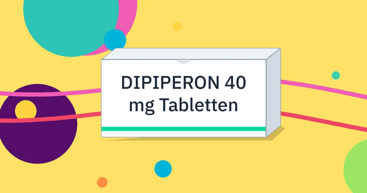 Symbolbild: Packung mit der Aufschrift DIPIPERON 40 mg Tabletten (PZN 19741207) – Verfügbarkeit und Bezug in Apotheken in Frankfurt am Main