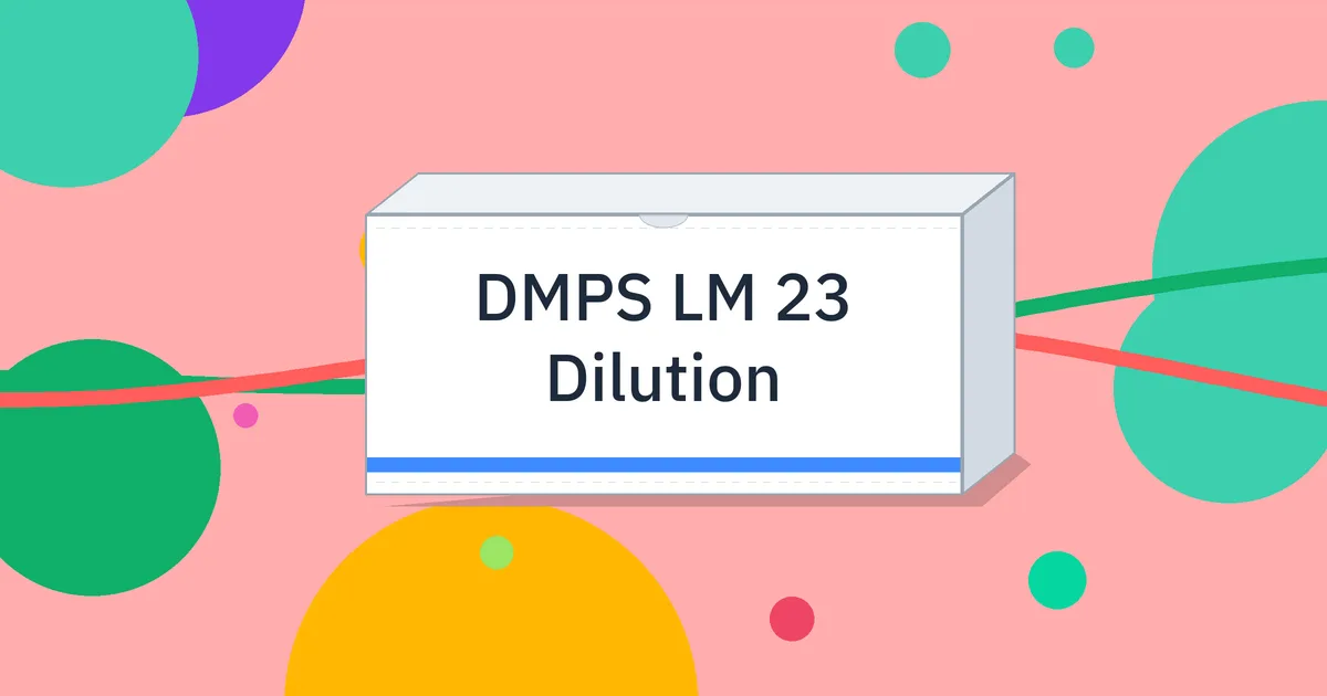 Symbolbild: Packung mit der Aufschrift DMPS LM 23 Dilution (PZN 13466208) – Verfügbarkeit und Bezug in Apotheken in Frankfurt am Main