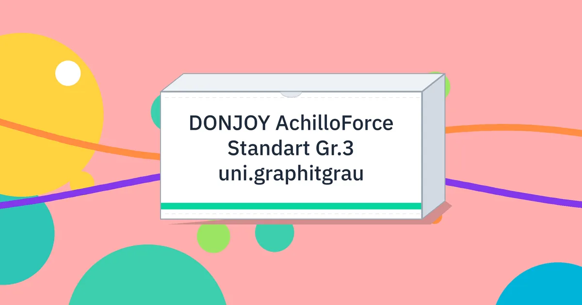 Symbolbild: Packung mit der Aufschrift DONJOY AchilloForce Standart Gr.3 uni.graphitgrau (PZN 19858079) – Verfügbarkeit und Bezug in Apotheken in Frankfurt am Main