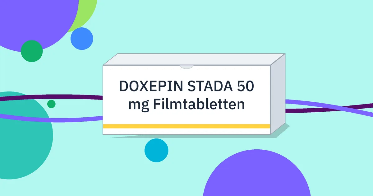 Symbolbild: Packung mit der Aufschrift DOXEPIN STADA 50 mg Filmtabletten (PZN 00263834) – Verfügbarkeit und Bezug in Apotheken in Frankfurt am Main