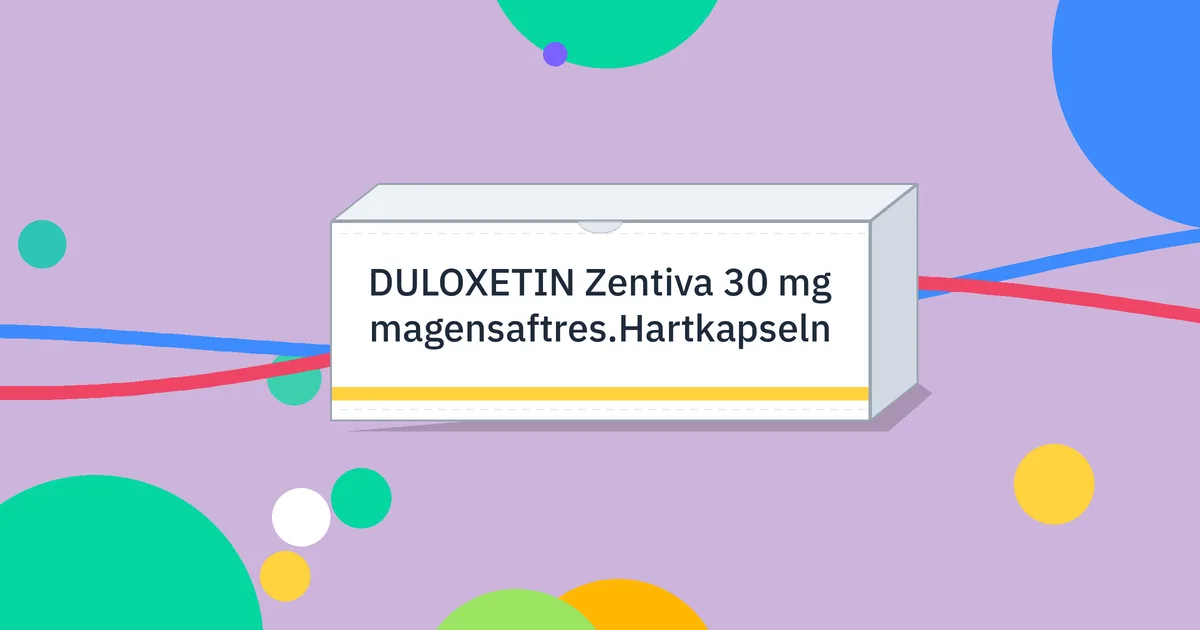 Symbolbild: Packung mit der Aufschrift DULOXETIN Zentiva 30 mg magensaftres.Hartkapseln (PZN 16385226) – Verfügbarkeit und Bezug in Apotheken in Frankfurt am Main