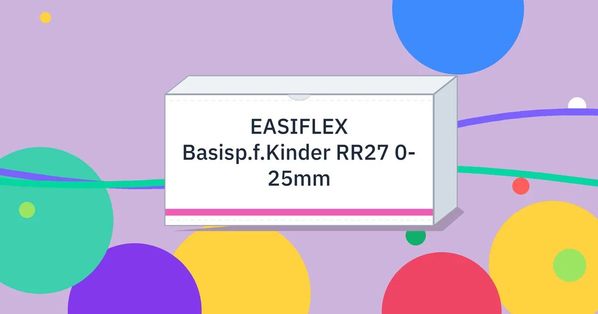 Symbolbild: Packung mit der Aufschrift EASIFLEX Basisp.f.Kinder RR27 0-25mm (PZN 03866711) – Verfügbarkeit und Bezug in Apotheken in Frankfurt am Main