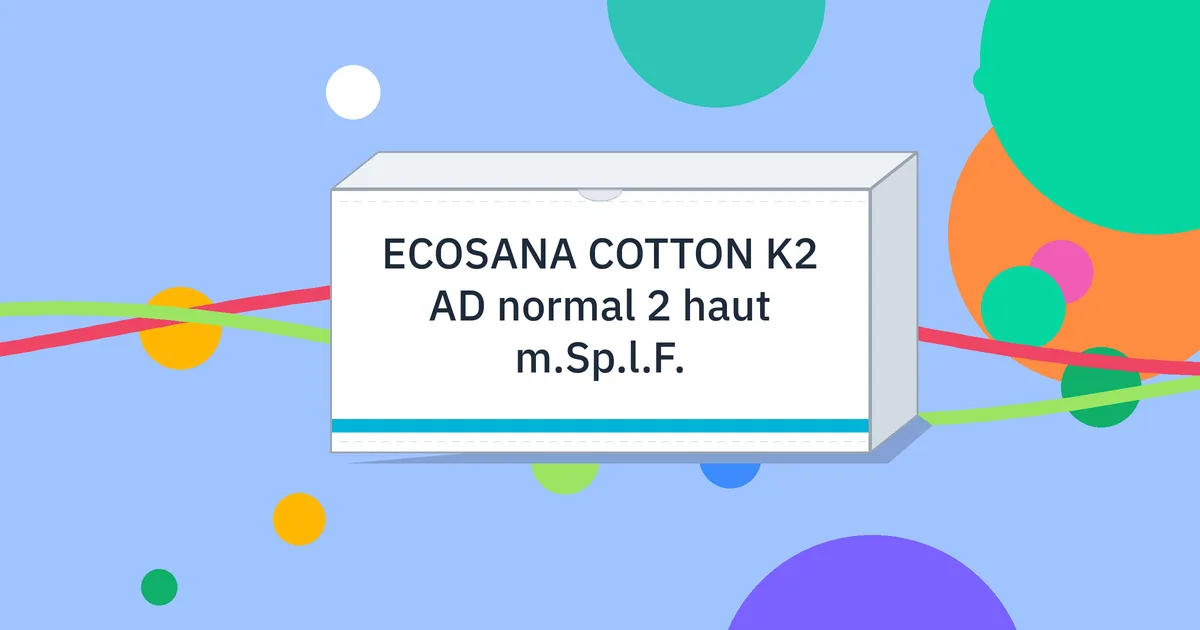 Symbolbild: Packung mit der Aufschrift ECOSANA COTTON K2 AD normal 2 haut m.Sp.l.F. (PZN 16947457) – Verfügbarkeit und Bezug in Apotheken in Frankfurt am Main