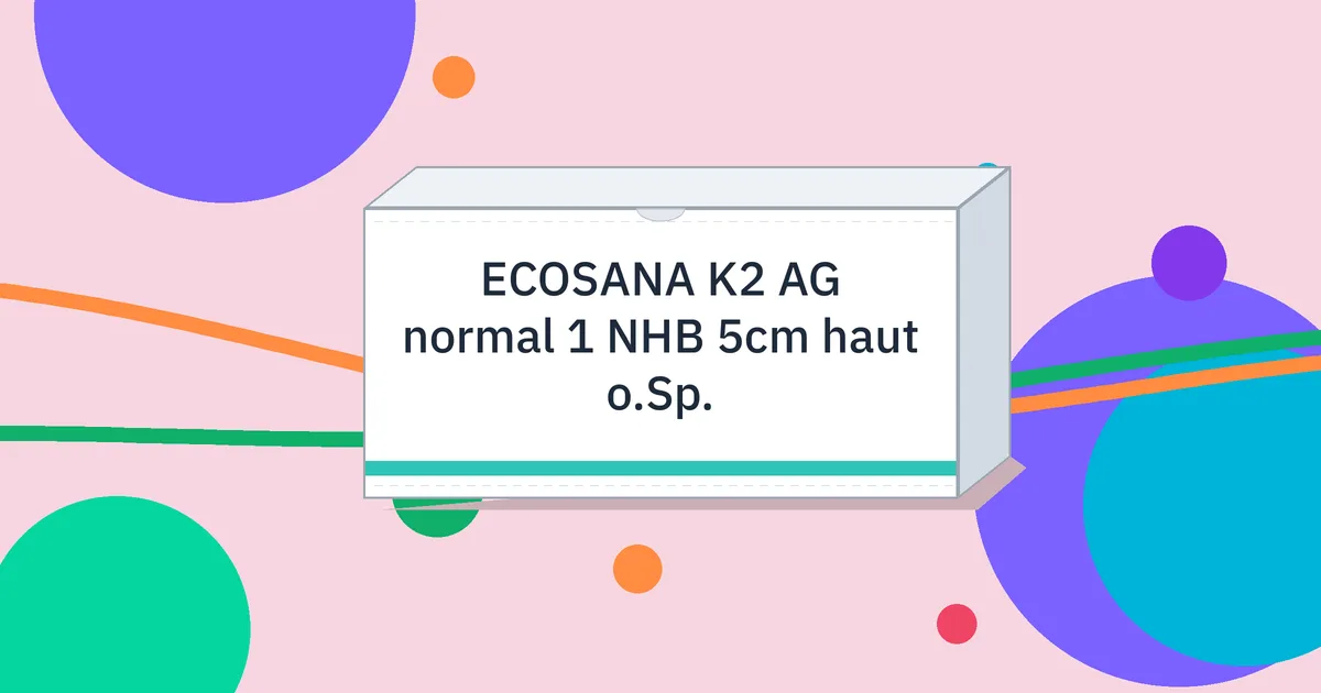 Symbolbild: Packung mit der Aufschrift ECOSANA K2 AG normal 1 NHB 5cm haut o.Sp. (PZN 01377379) – Verfügbarkeit und Bezug in Apotheken in Frankfurt am Main