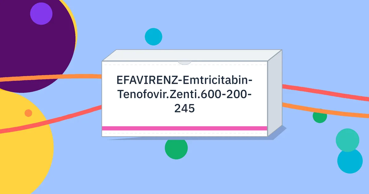 Symbolbild: Packung mit der Aufschrift EFAVIRENZ-Emtricitabin-Tenofovir.Zenti.600-200-245 (PZN 13705452) – Verfügbarkeit und Bezug in Apotheken in Frankfurt am Main