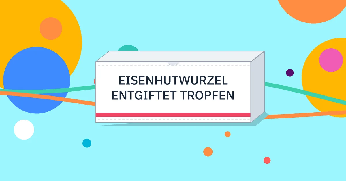 Symbolbild: Packung mit der Aufschrift EISENHUTWURZEL ENTGIFTET TROPFEN (PZN 14283013) – Verfügbarkeit und Bezug in Apotheken in Frankfurt am Main