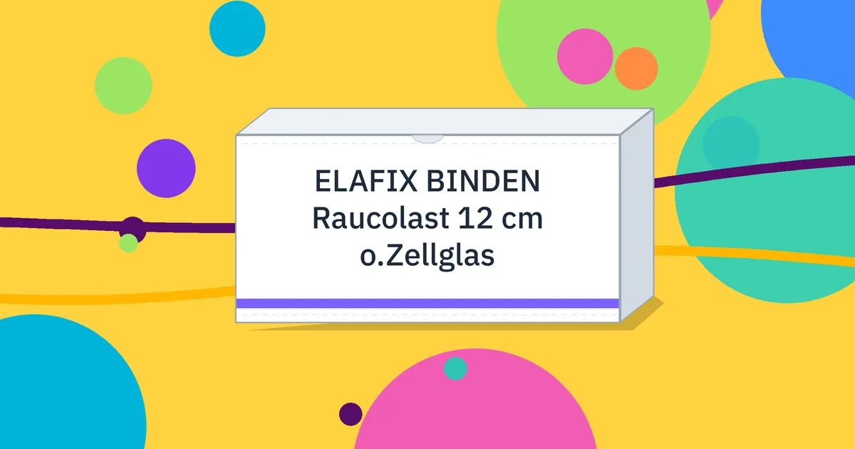 Symbolbild: Packung mit der Aufschrift ELAFIX BINDEN Raucolast 12 cm o.Zellglas (PZN 03807714) – Verfügbarkeit und Bezug in Apotheken in Frankfurt am Main
