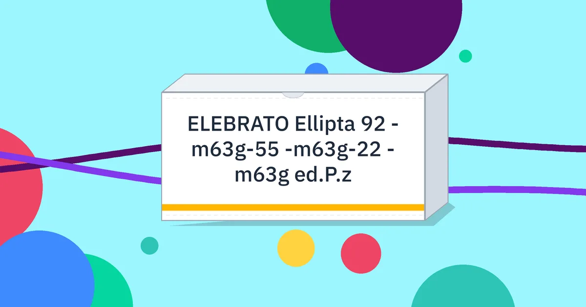 Symbolbild: Packung mit der Aufschrift ELEBRATO Ellipta 92 -m63g-55 -m63g-22 -m63g ed.P.z (PZN 14055967) – Verfügbarkeit und Bezug in Apotheken in Frankfurt am Main