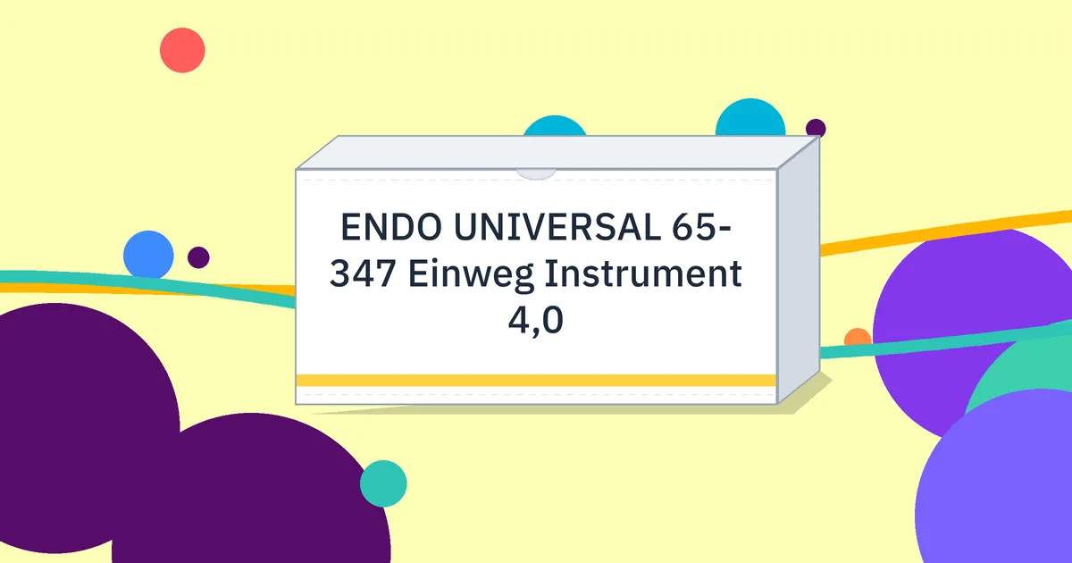 Symbolbild: Packung mit der Aufschrift ENDO UNIVERSAL 65-347 Einweg Instrument 4,0 (PZN 07602647) – Verfügbarkeit und Bezug in Apotheken in Frankfurt am Main