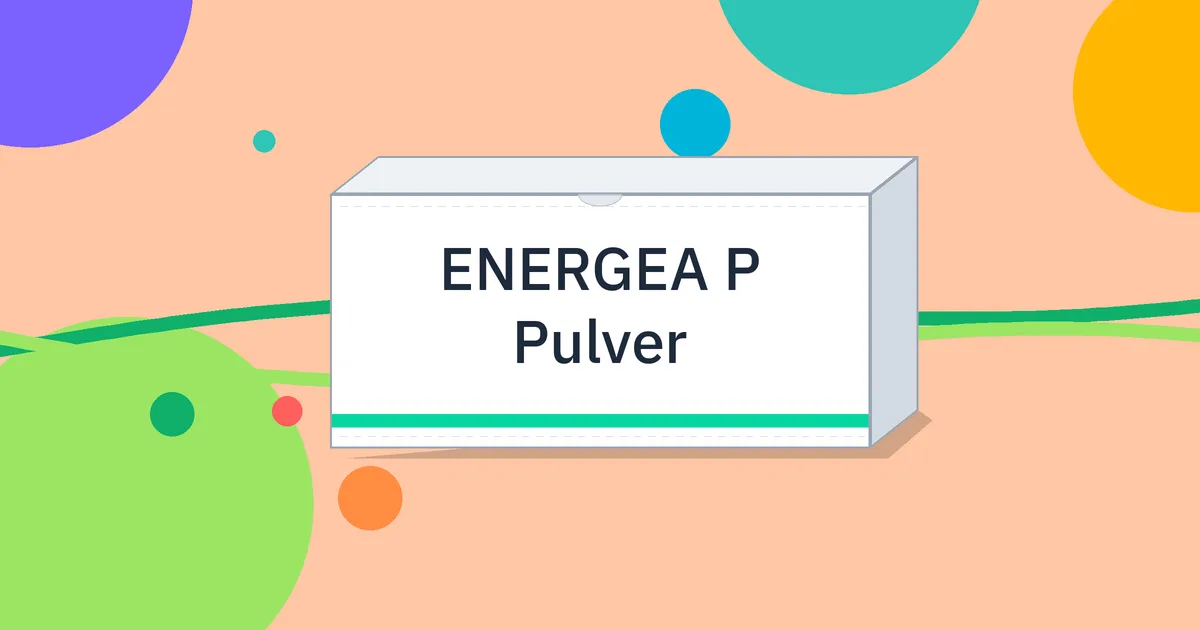 Symbolbild: Packung mit der Aufschrift ENERGEA P Pulver (PZN 16673362) – Verfügbarkeit und Bezug in Apotheken in Frankfurt am Main