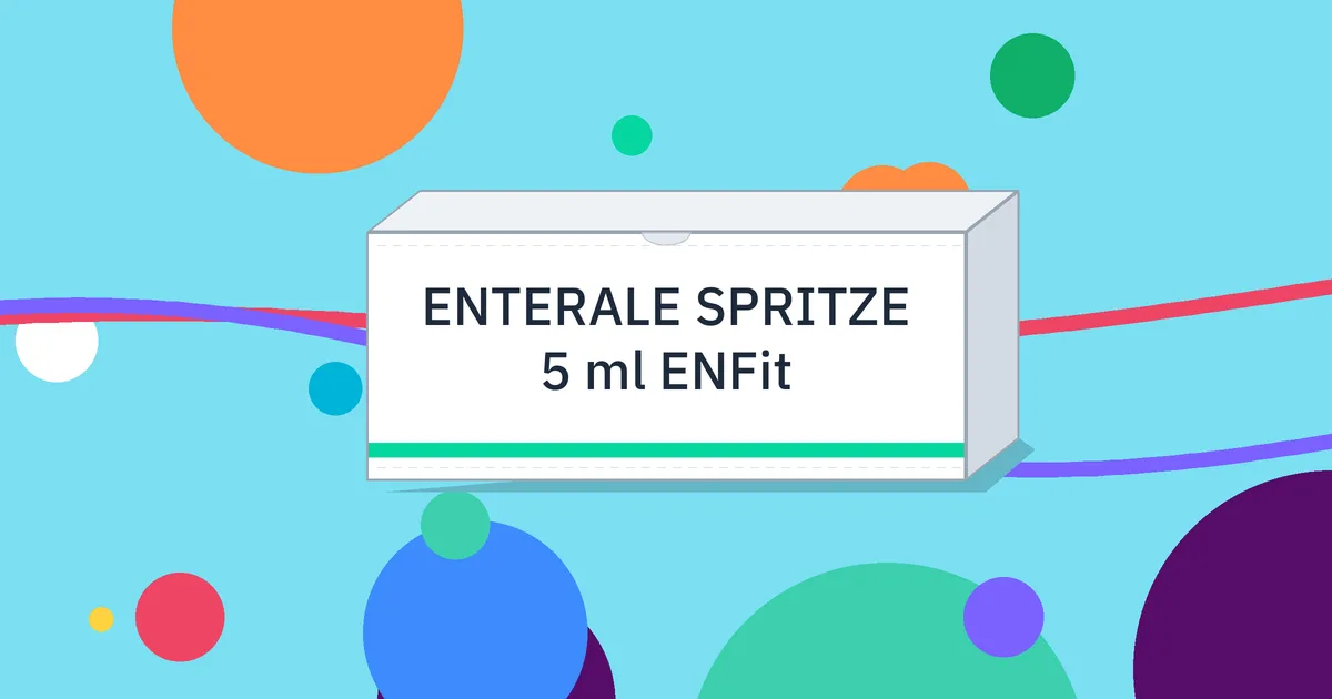 Symbolbild: Packung mit der Aufschrift ENTERALE SPRITZE 5 ml ENFit (PZN 11331119) – Verfügbarkeit und Bezug in Apotheken in Frankfurt am Main
