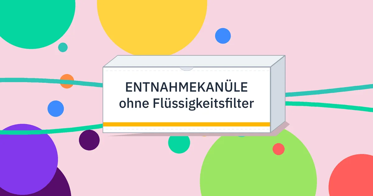 Symbolbild: Packung mit der Aufschrift ENTNAHMEKANÜLE ohne Flüssigkeitsfilter (PZN 16130383) – Verfügbarkeit und Bezug in Apotheken in Frankfurt am Main