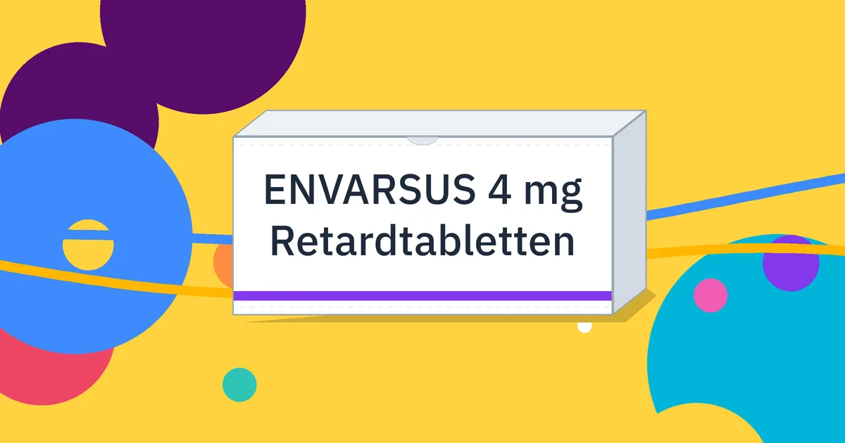 Symbolbild: Packung mit der Aufschrift ENVARSUS 4 mg Retardtabletten (PZN 11555853) – Verfügbarkeit und Bezug in Apotheken in Frankfurt am Main