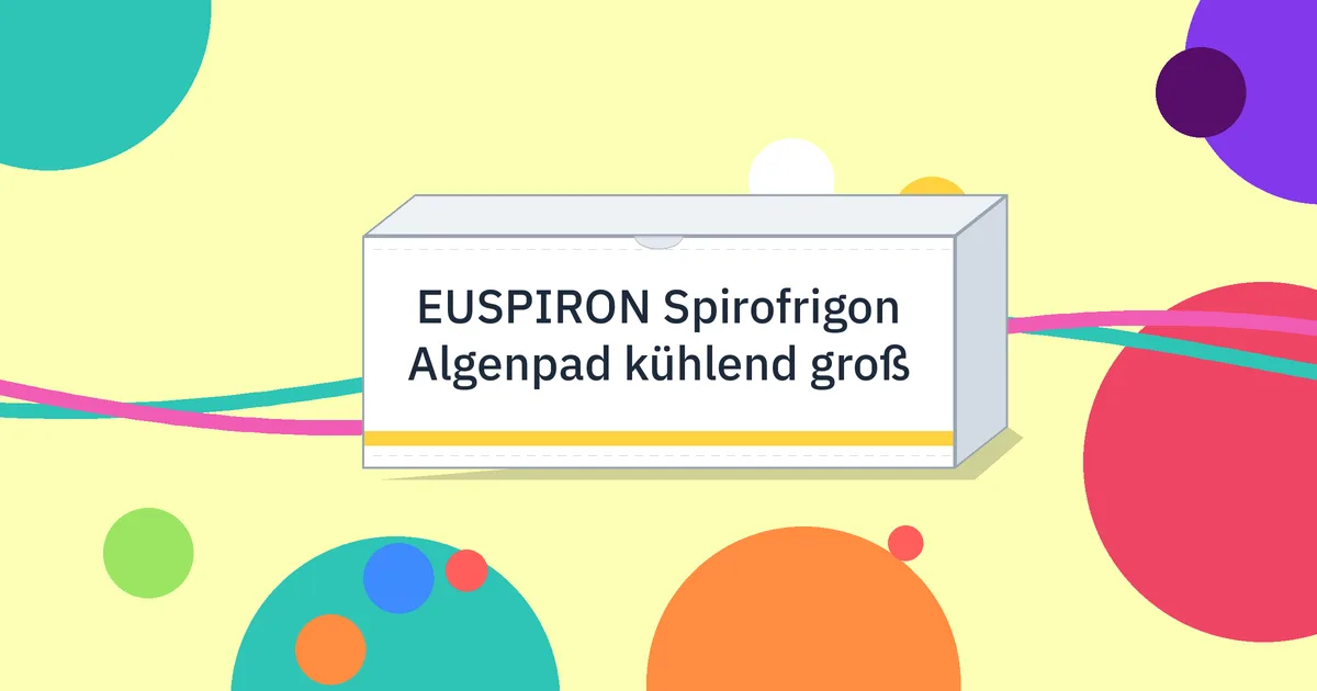 Symbolbild: Packung mit der Aufschrift EUSPIRON Spirofrigon Algenpad kühlend groß (PZN 15781960) – Verfügbarkeit und Bezug in Apotheken in Frankfurt am Main