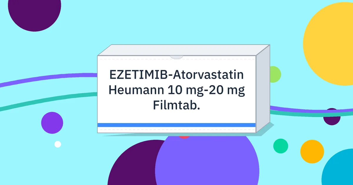 Symbolbild: Packung mit der Aufschrift EZETIMIB-Atorvastatin Heumann 10 mg-20 mg Filmtab. (PZN 19054731) – Verfügbarkeit und Bezug in Apotheken in Frankfurt am Main