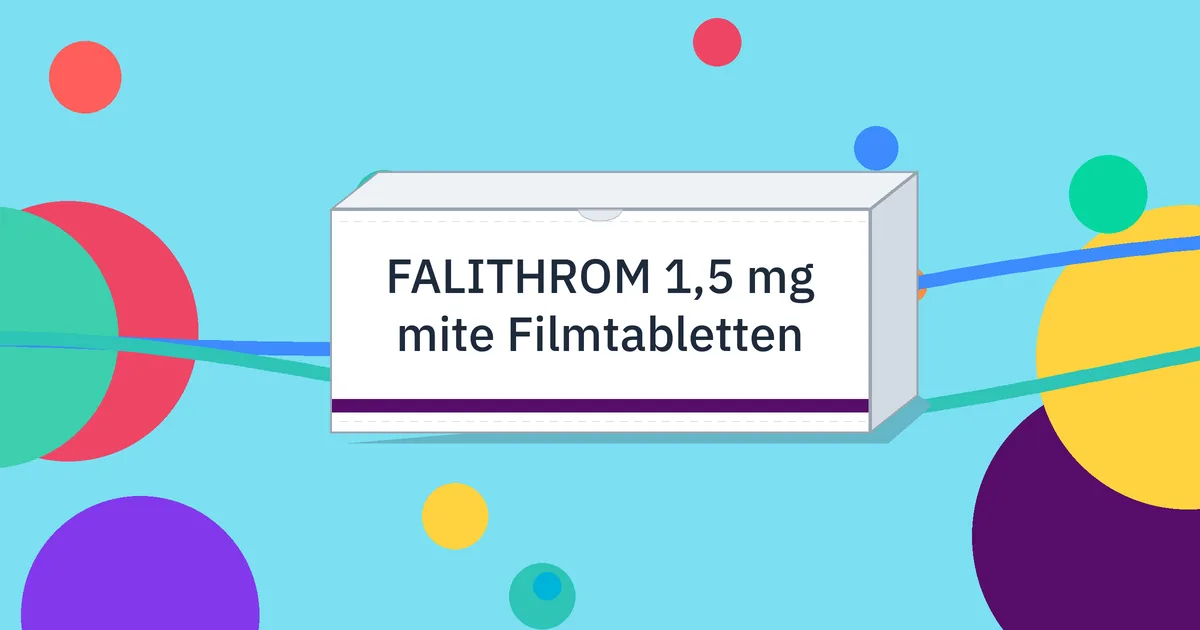 Symbolbild: Packung mit der Aufschrift FALITHROM 1,5 mg mite Filmtabletten (PZN 00972915) – Verfügbarkeit und Bezug in Apotheken in Frankfurt am Main