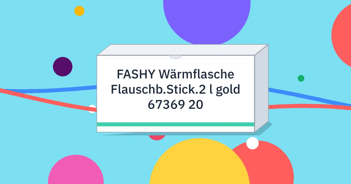 Symbolbild: Packung mit der Aufschrift FASHY Wärmflasche Flauschb.Stick.2 l gold 67369 20 (PZN 17246461) – Verfügbarkeit und Bezug in Apotheken in Frankfurt am Main
