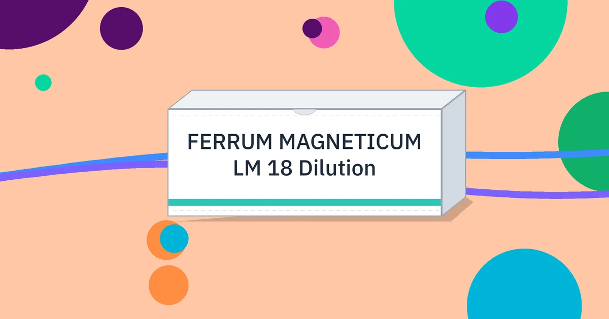 Symbolbild: Packung mit der Aufschrift FERRUM MAGNETICUM LM 18 Dilution (PZN 12849930) – Verfügbarkeit und Bezug in Apotheken in Frankfurt am Main