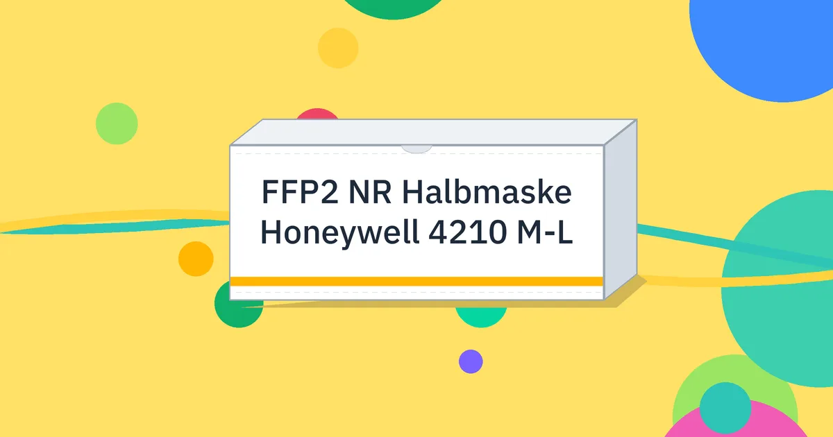 Symbolbild: Packung mit der Aufschrift FFP2 NR Halbmaske Honeywell 4210 M-L (PZN 17945466) – Verfügbarkeit und Bezug in Apotheken in Frankfurt am Main