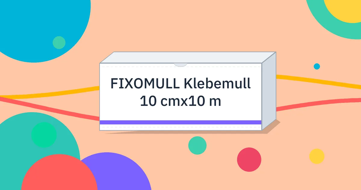 Symbolbild: Packung mit der Aufschrift FIXOMULL Klebemull 10 cmx10 m (PZN 20944387) – Verfügbarkeit und Bezug in Apotheken in Frankfurt am Main