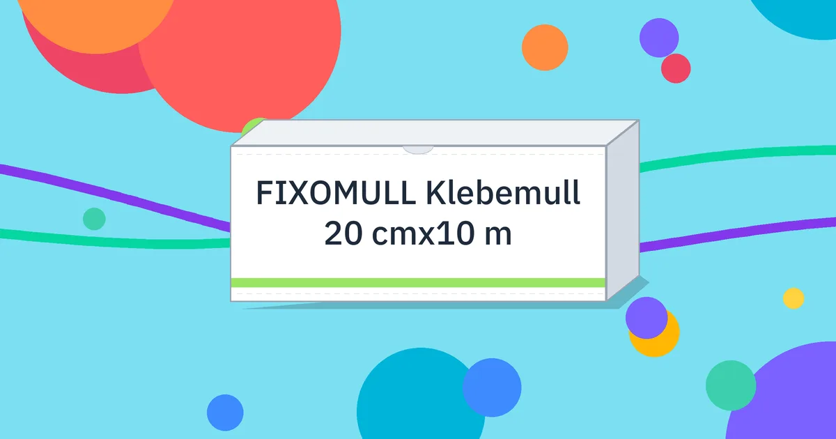 Symbolbild: Packung mit der Aufschrift FIXOMULL Klebemull 20 cmx10 m (PZN 15616824) – Verfügbarkeit und Bezug in Apotheken in Frankfurt am Main