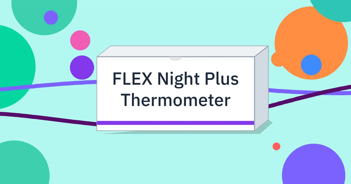 Symbolbild: Packung mit der Aufschrift FLEX Night Plus Thermometer (PZN 20843887) – Verfügbarkeit und Bezug in Apotheken in Frankfurt am Main
