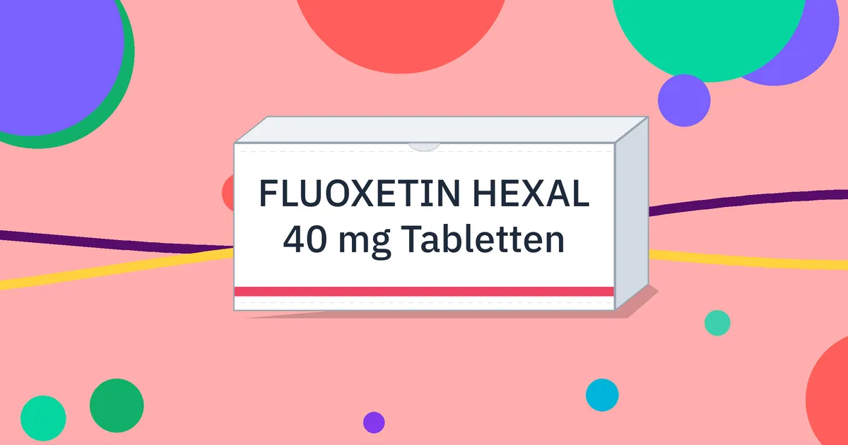 Symbolbild: Packung mit der Aufschrift FLUOXETIN HEXAL 40 mg Tabletten (PZN 01822968) – Verfügbarkeit und Bezug in Apotheken in Frankfurt am Main