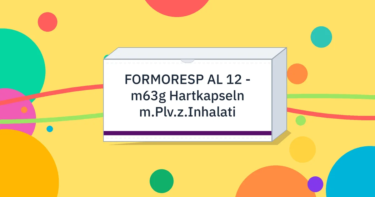 Symbolbild: Packung mit der Aufschrift FORMORESP AL 12 -m63g Hartkapseln m.Plv.z.Inhalati (PZN 17924381) – Verfügbarkeit und Bezug in Apotheken in Frankfurt am Main