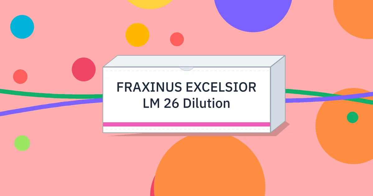 Symbolbild: Packung mit der Aufschrift FRAXINUS EXCELSIOR LM 26 Dilution (PZN 13492186) – Verfügbarkeit und Bezug in Apotheken in Frankfurt am Main