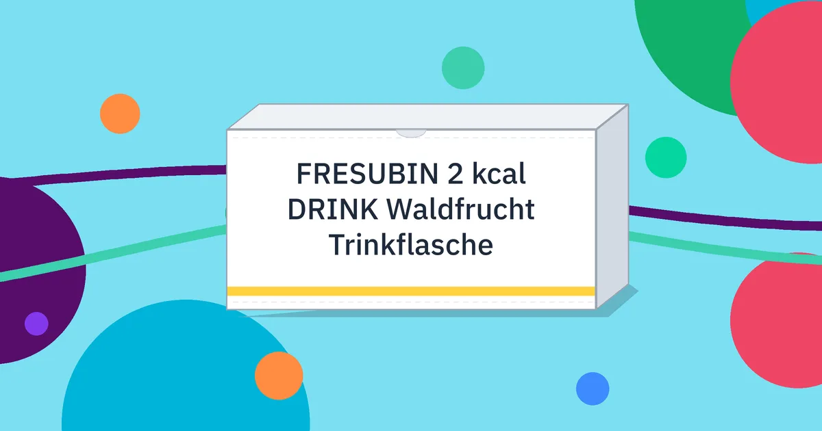 Symbolbild: Packung mit der Aufschrift FRESUBIN 2 kcal DRINK Waldfrucht Trinkflasche (PZN 19843215) – Verfügbarkeit und Bezug in Apotheken in Frankfurt am Main