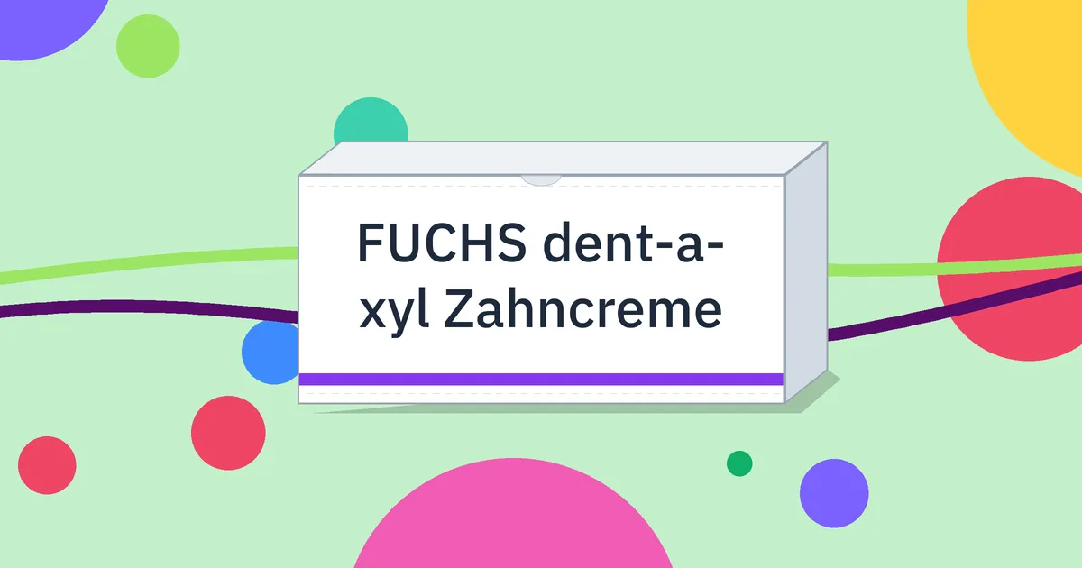 Symbolbild: Packung mit der Aufschrift FUCHS dent-a-xyl Zahncreme (PZN 06836515) – Verfügbarkeit und Bezug in Apotheken in Frankfurt am Main